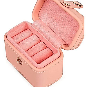 ZZYINH AN207 Portable Fresh Simple Ear Stud Jewlery Box Small Earrings Ring Multi-Function Jewelry Box Small Jewelry (Color : Pink)