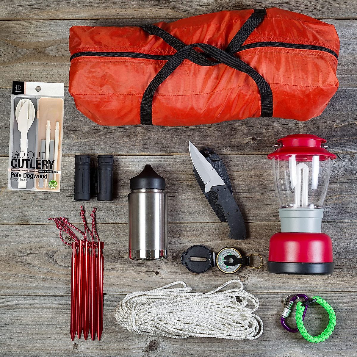 Portable Utensil Set with Fork, Knife, Spoon, and Chopsticks, Travel Utensils with Case for Camping and Traveling, Plastic