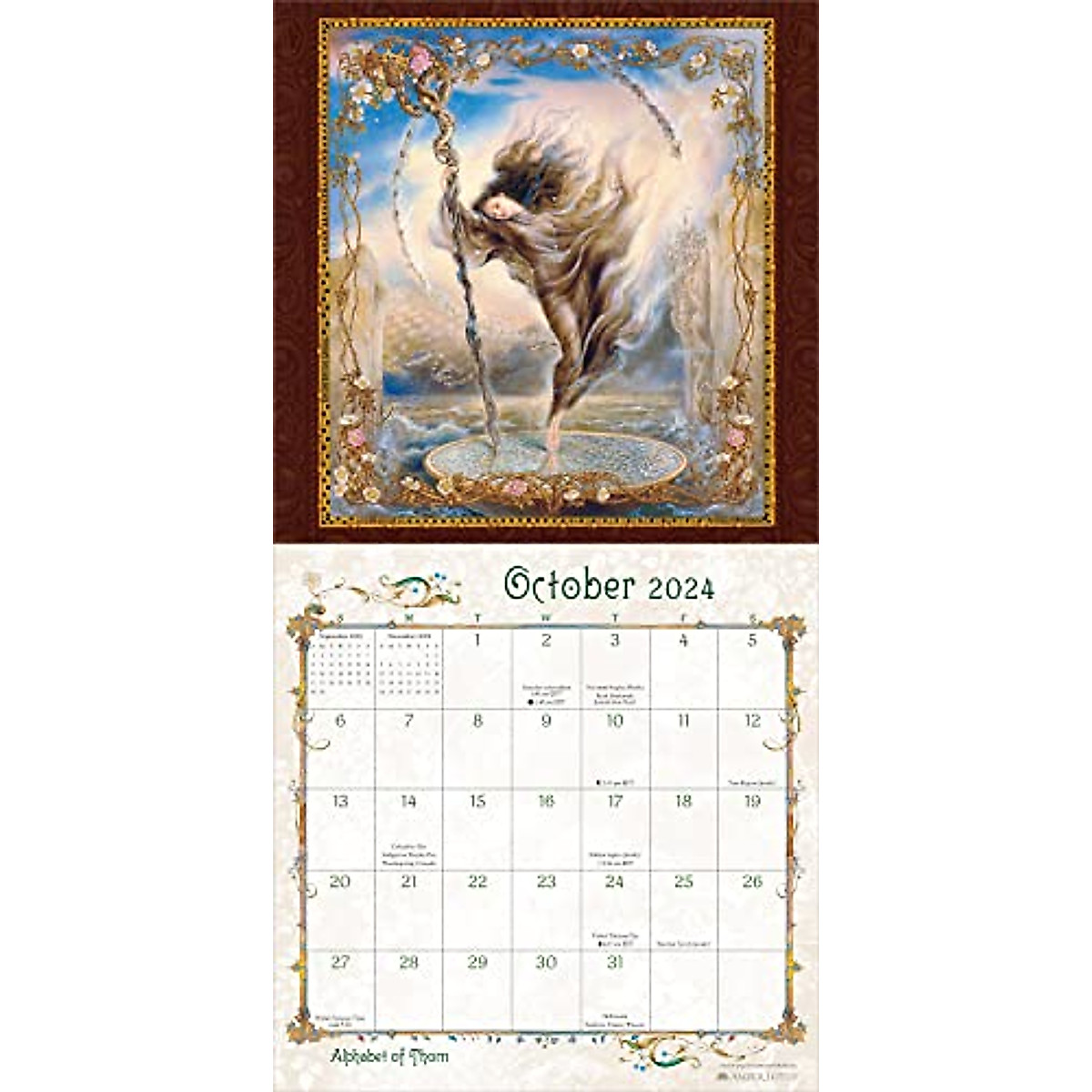 Women of Myth & Magic 2024 Fantasy Art Wall Calendar by Kinuko Craft | 12" x 24" Open | Amber Lotus Publishing