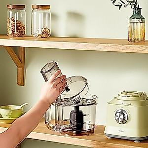 Bear Food Processors, 800W Multifunctional Vegetable Chopper & Meat Grinder for Slicing, Shredding, Puree and Dough, Professional Blenders for Kitchen, with 7 Cup Easy-clean Bowl, Reversible Disc, Chopping Blade and Dough Blade