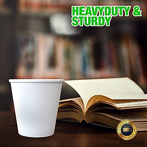 The FORKED, 200 Pack 6oz White Disposable Paper Cups For Hot/cold Beverage - Disposable and Recyclable White Paper Cups for Office, Party and Kitchen Use