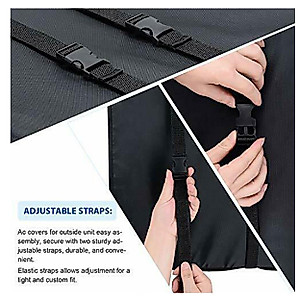 YIHAOBOX Window Air Conditioner Cover Outdoor, Outside Window AC Unit Cover Black Dust-proof Waterproof AC Cover Outdoor Window AC Protection Cover (21Wx16Dx15H)