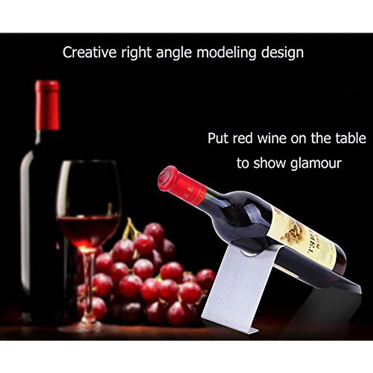 CdyBox Stainless Steel Wine Rack Single Wine Bottle Holder Rack Display (Silver)