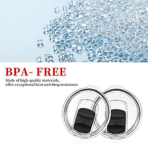 (Pack of 2) 20 oz Magnetic Tumbler Lid - Fits 20 oz Tumbler Lid Replacement Lids Compatible for YETI 20 oz Tumbler, 10/24 oz Mug and 10 oz Lowball- Replacement Magnetic Slider/Cover - Black