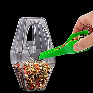 Small Bird Feeder No Mess Cage Hanging Feeder Cup Plastic Seed Food Box for Cockatiel Lovebird Parakeet Budgies Quail