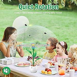Fly Fans for Tables, Fly Repellent Fan for Outdoor & Indoor, USB or AA Batteries Powered, Portable Fly Fan with Soft Blades Keeps Flies Away, Fly Repeller for Restaurant, BBQ, Party (3 Pack)