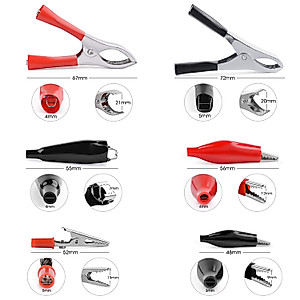 Nilight - 50052R 60Pcs Metal Alligator Clip Clamp Assortment Test Lead Electrical Battery Clamp Connector Alligator Connector Electrical Assortment Charging Clip