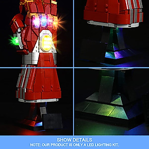 VONADO Led Light Kit for Lego Nano Gauntlet 76223, Remote Control Building Lighting Compatible with Iron-Man Gauntlet Bricks Toy (No Model), Creative DIY Light Kit