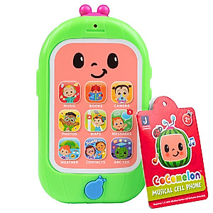 CoComelon Musical Cell Phone & Camera 2-Pack - Interactive Pretend Tech Learning Toy w/ Lights, Sounds & Music - Officially Licensed - Christmas Stocking Stuffer Gift for Preschoolers and Kids - 2+