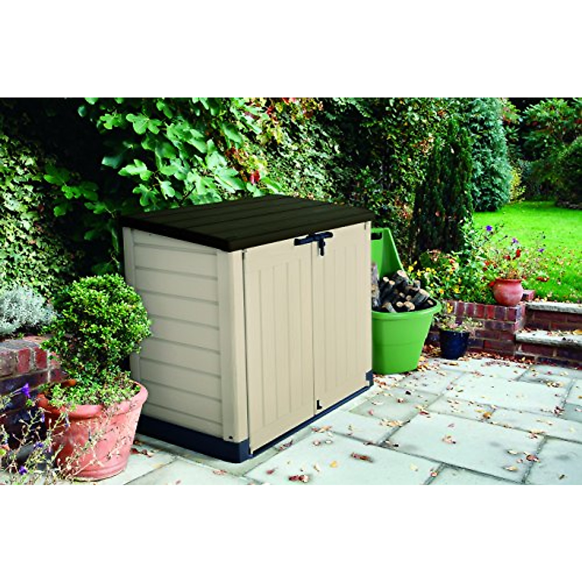 Keter Store-It-Out MAX 4.8 FT X 2.7 FT Durable Outdoor Storage Shed Made from Weather Resistant Resin 42 Cubic Feet Beige/Brown