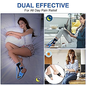 Plantarelief Plantar Fasciitis Night Splint: Upgraded Plantar Fasciitis Relief Brace with Arch Support Women Men - Treatment for Plantar Fasciitis, Achilles Tendonitis, Foot Drop and Heel Pain - Blue