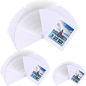 Tenceur 30 Sets Mixed Size Pre Cut Picture Mat Board Kit Includes 30 Picture Frame Mats White Core Bevel Cut Mattes 30 Backing Board 30 Clear Seal Bags for Photo Art Prints Artwork Certificate, 3 Size