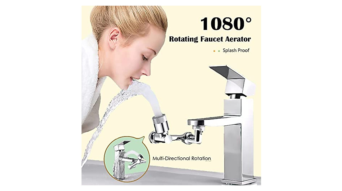 1080 Degree Rotatable Faucet Aerator - Multi-Flow Kitchen & Bathroom ...