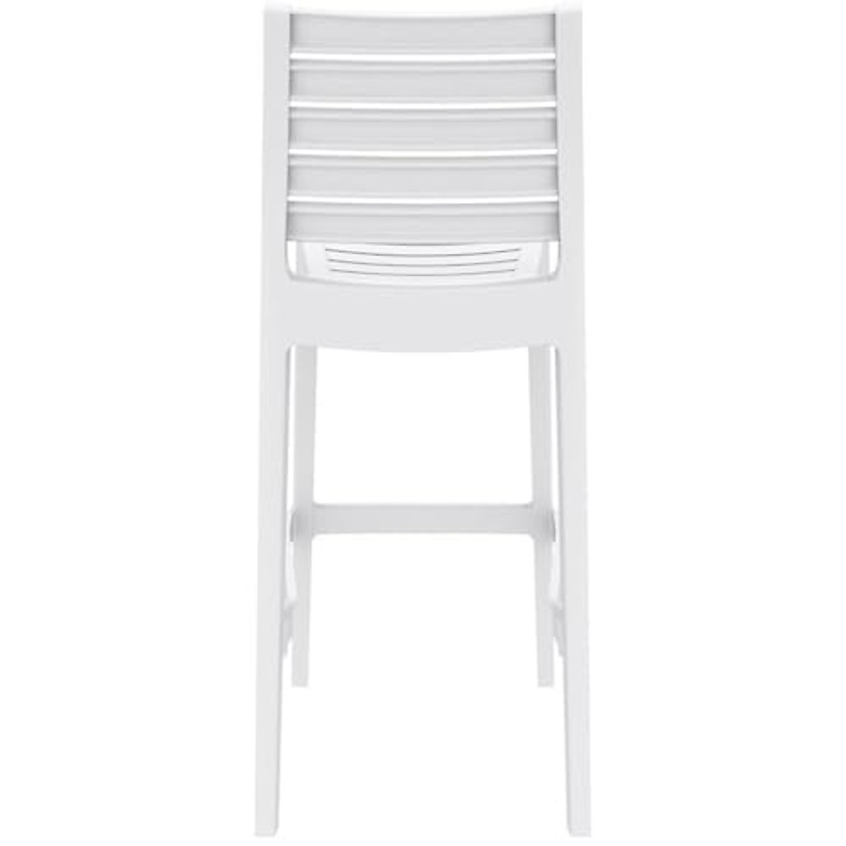 Pemberly Row 29.5" Outdoor Stackable Resin Bar Stool in White - Set of 2