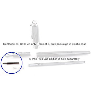 Smardi 0.7mm Replacement Ballpoint pen for S Pen Plus 2nd Edition, Pack of 5 (Black)