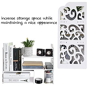YGYQZ Small Bookshelf for Desktop Storage, Mini Cute Office Desk Shelves White Versatility Organizers for Women, Kids