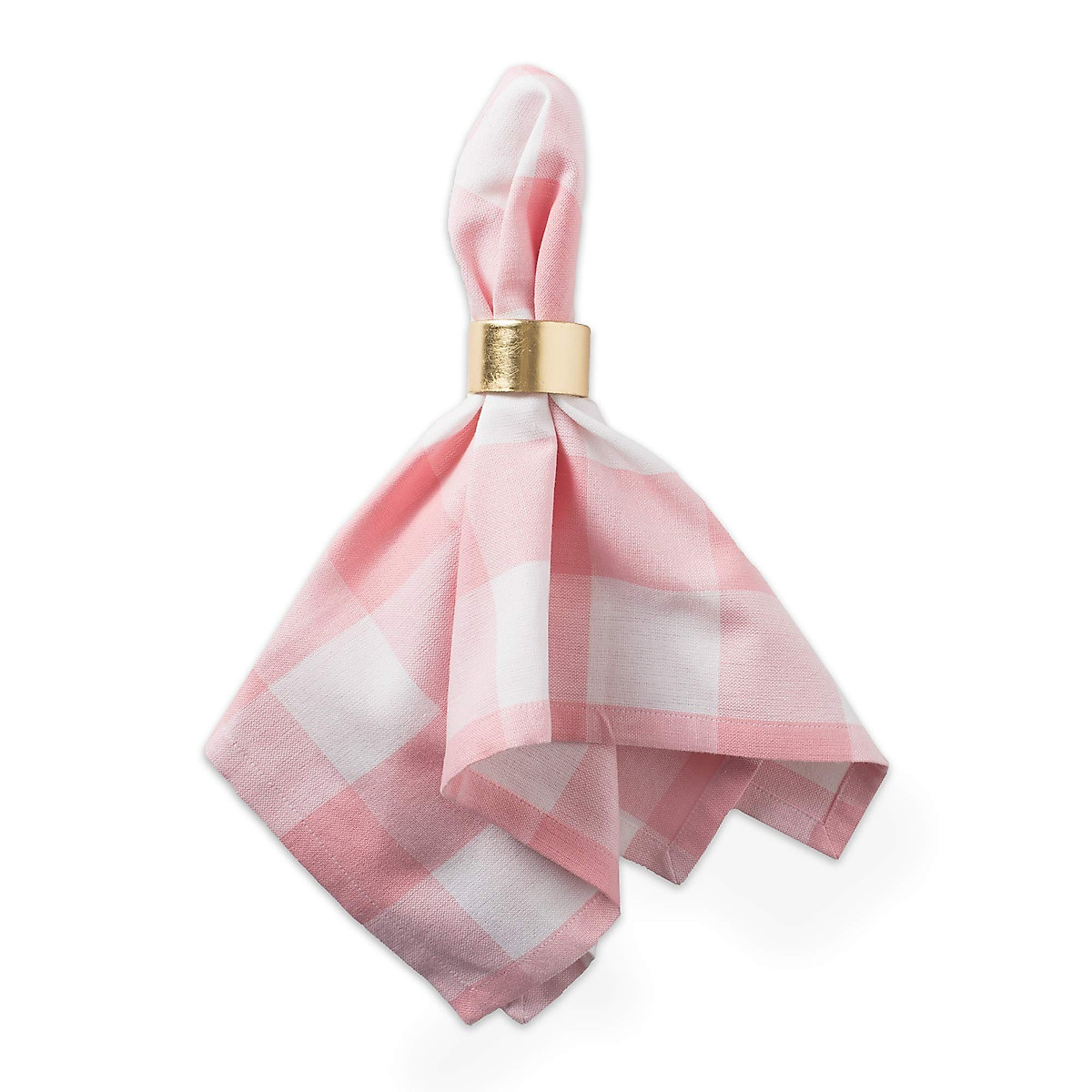 DII Buffalo Check Collection, Classic Farmhouse Tabletop Set, Napkin Set, 20x20, Pink & White, 6 Piece