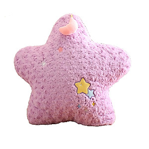 Ukadou Lovely Star Plush Throw Pillow Super Soft Star Shaped Pillow Decorative Stuffed Plush Pillow Cushion Fluffy Nursery Pillow for Livingroom Playroom Bedroom Reading Nook Decor (Purple)