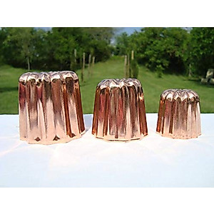 2.1 inch Copper Canele mold from Bordeaux a Set of Twelve tinned molds
