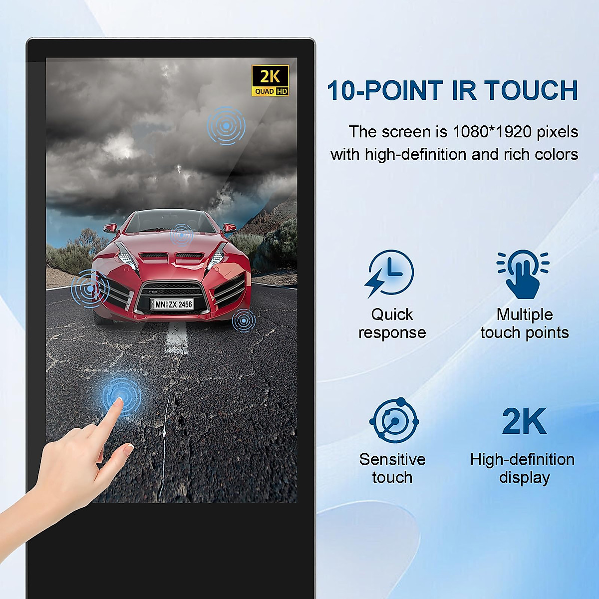 ZPNUZDU 32 in Digital Signage Capacitive Touch Digital Signage Displays,with WiFi USB/APP Software Input Digital Signage Kiosk, Android 11 (4+32g) Digital Signage Player