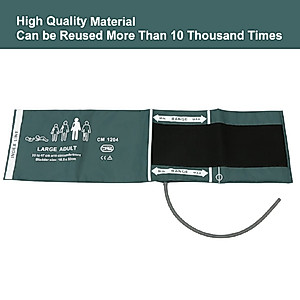 ACHETE Large Adult Replacement NIBP Cuff,Reusable BP Cuff Single Tube Without Connector for BP Machine Applicable for Upper Arm Circumference 13-18.9 Inches (33-48CM)