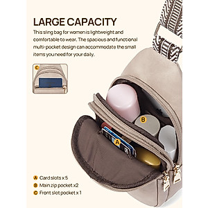 Telena Sling Bag for Women Crossbody Fanny Packs for Women Leather Sling Chest Bag with Adjustable Strap Cloud Grey