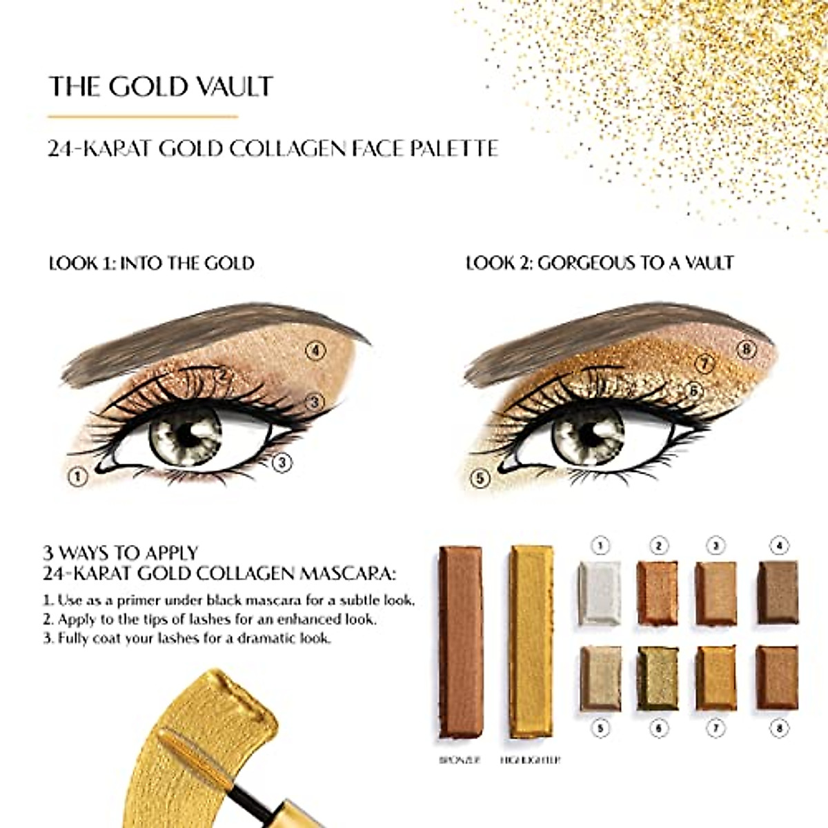 Physicians Formula 24-Karat Gold Shimmer Makeup Set, Face Palette, The Gold Vault, Mascara, Eyeshadow, Christmas Gift