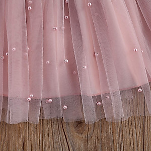 LeSury Baby Girls Tutu Dress Pink Ruffles Sleeveless Toddler Sundress Tulle Dresses Big Bow Princess (Pink, 6-12 M)
