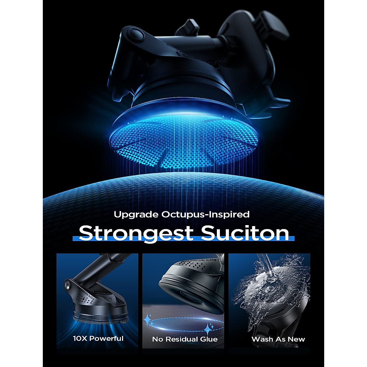 LISEN Car Phone Holder Mount, Dashboard Phone Holder for Car, [Upgrade Super Stickiness & Firmly Grip] Phone Mount for Car Universal Car Phone Holder Compatible for iPhone 14 13 Pro Max Mini Samsung