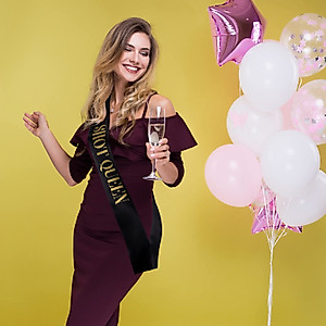 10 Pieces Birthday Sash for Women Birthday Party Supplies Happy Birthday Sash for Birthday Queen Sash Birthday Party Favors, 2 Colors(Black, White)