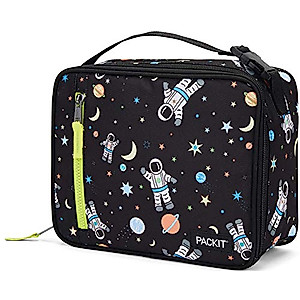 PackIt Freezable Classic Lunch Box, Spaceman, Built with EcoFreeze Technology, Collapsible, Reusable, Zip Closure With Zip Front Pocket and Buckle Handle, Perfect for Healthy Lunches