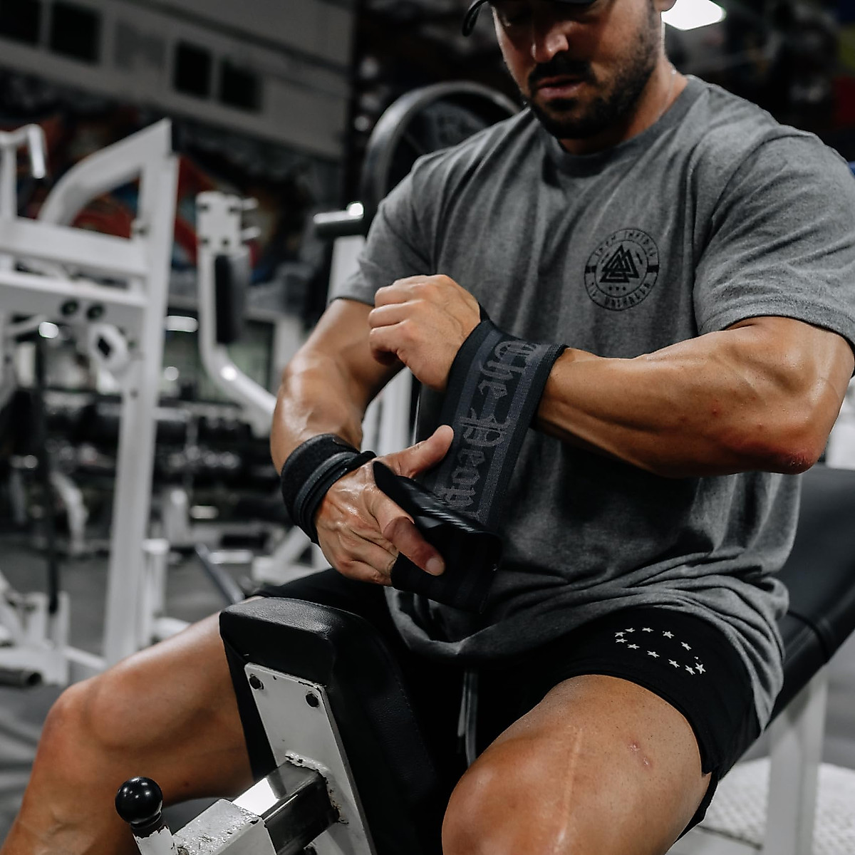 Iron Infidel Wrist Wraps for Weightlifting - 24" Heavy Duty Support for Working Out, Gym Accessories for Men - Use for Lifting, Crossfit, Fitness, Exercise, Bench Press, Powerlifting (1776)