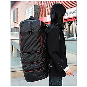 Radefasun Expandable Extra Large Travel Oxford Duffel Bag with Wheels Waterproof Lightweight Traveling Foldable Suitcase (Blue)