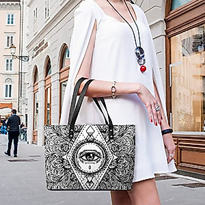 Womens Handbag Mandala Pattern Leather Tote Bag Top Handle Satchel Bags For Lady