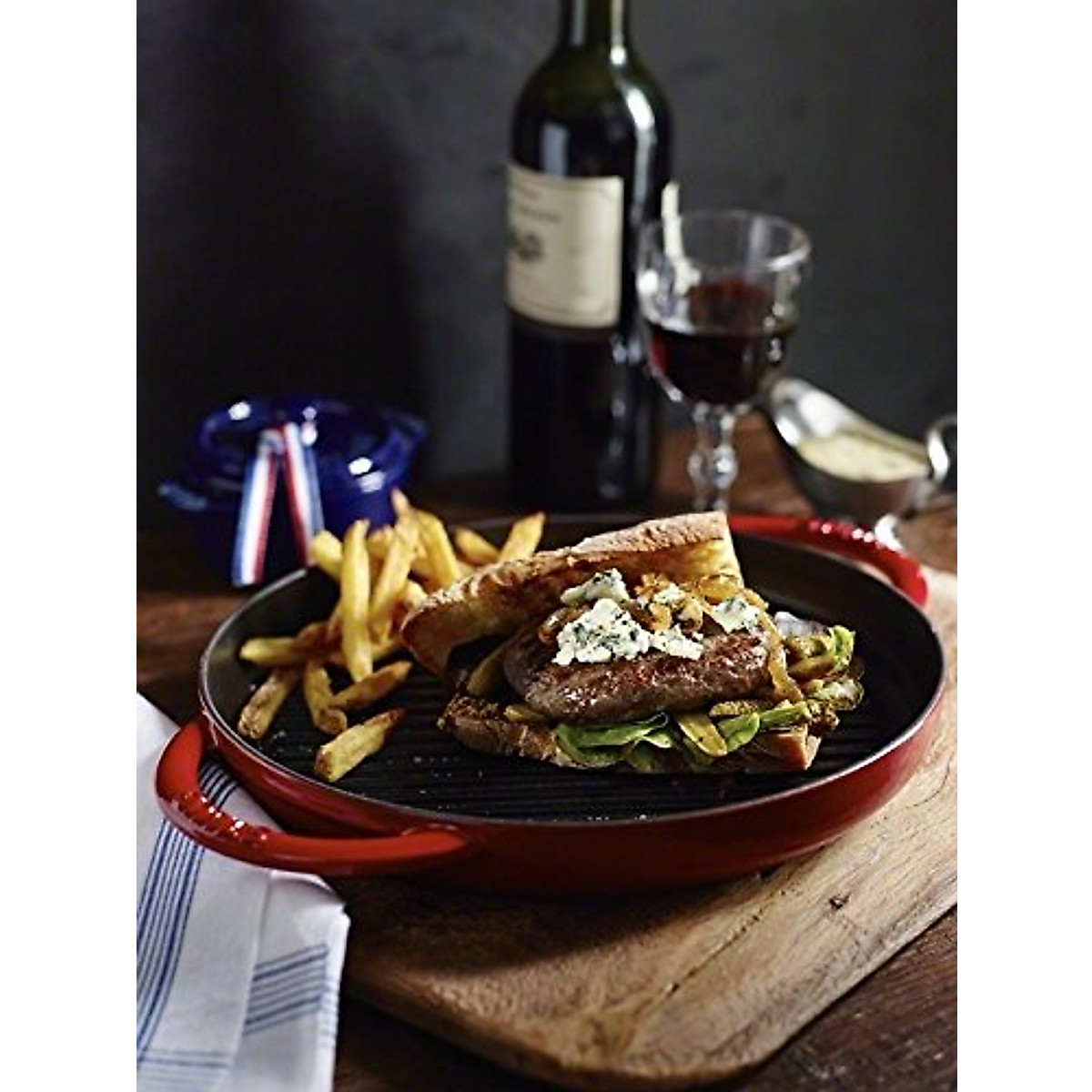 Staub 40509-522 Pure Grill Round, Gray, 10.2 inches (26 cm) Grill Pan, Both Hands, Casting, Enamel, Induction Compatible, Japanese Authentic Product