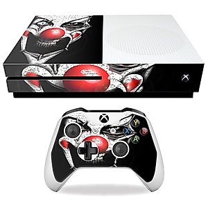 MightySkins Skin Compatible with Microsoft Xbox One S - Evil Clown | Protective, Durable, and Unique Vinyl Decal wrap Cover | Easy to Apply, Remove, and Change Styles | Made in The USA