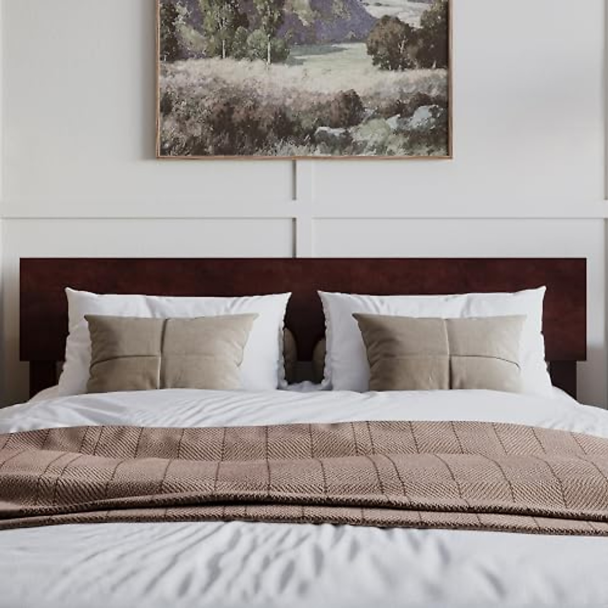 AFI Orlando Queen Size Headboard with Attachable Charger in Espresso