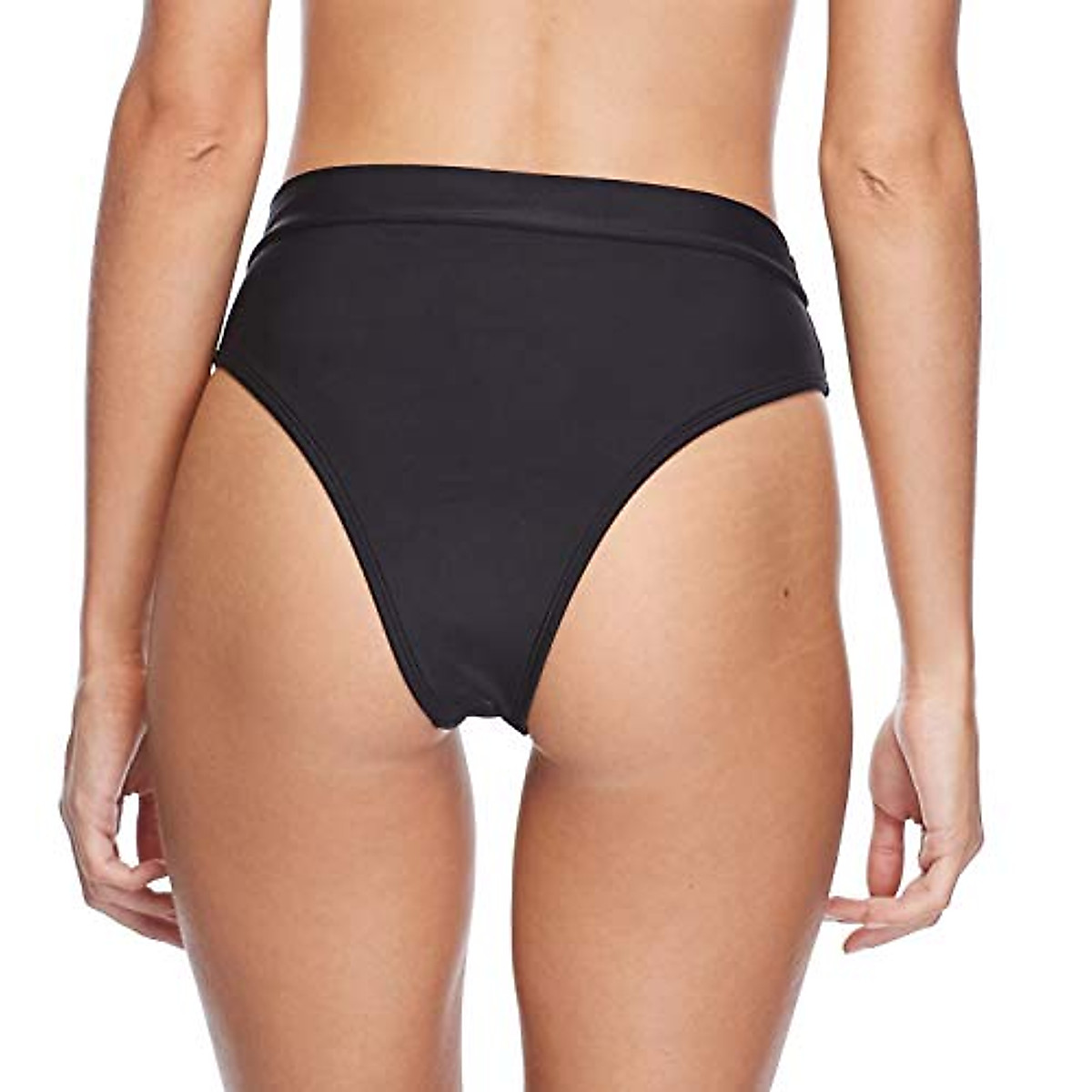 Body Glove Women's Standard Marlee High Waist Solid Bikini Bottom Swimsuit, Smoothie Black, Small