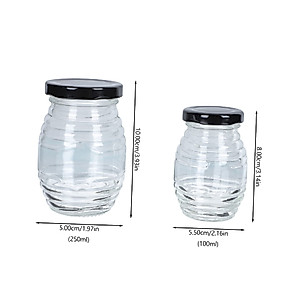 YARNOW 6pcs Honey Bottle Household Bottles Sauce Jars with Lids Kitchen Accessories Storage Bottles Mel Dispenser Portable Mel Bottles Glass Mel Bottles Salad Dressing Bottles