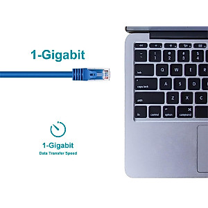 Monoprice Cat6 5ft Blue 12-Pk Patch Cable UTP 24AWG 550MHz Pure Bare Copper Snagless RJ45 Flexboot Series Ethernet Cable