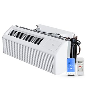 Cooper&Hunter 15,000 BTU PTAC Packaged Terminal Air Conditioner with Heat Pump and 3.5 kW Electric Heater Including Wireless Smart Kit, Remote Controller, and a Power Cord