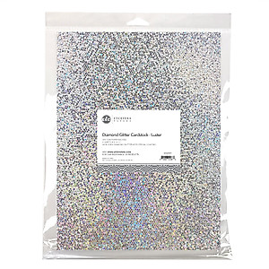 Diamond Glitter Cardstock Paper, 14 8.5x11 Sheets 7 Colors, Premium Diamond Glitter Paper for Crafts, DIY Projects, Card Making, 300GSM