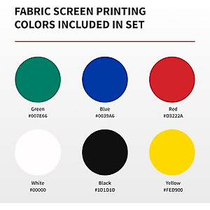 Speedball Fabric Screen Printing Ink Starter Set, 6-Colors, 4-Ounce for T-Shirt and Silkscreen Printmaking