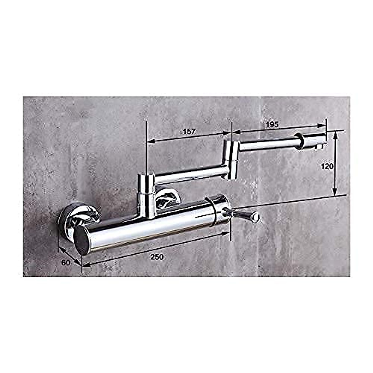Basin Mixer Taps，Kitchen Taps，Kitchen Faucet Wall Mounted Single Handle Chrome Finish Brass Kitchen Tap Bathroom Sink Faucet Kitchen Foldable Bathroom Mixers