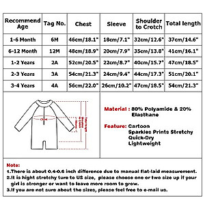 Toddler Girls One Piece Rash Guard Swimsuit Kid Swimwear Sun Suit Short UPF 50+ Sun Protection 3-6 Months, Dinosaur