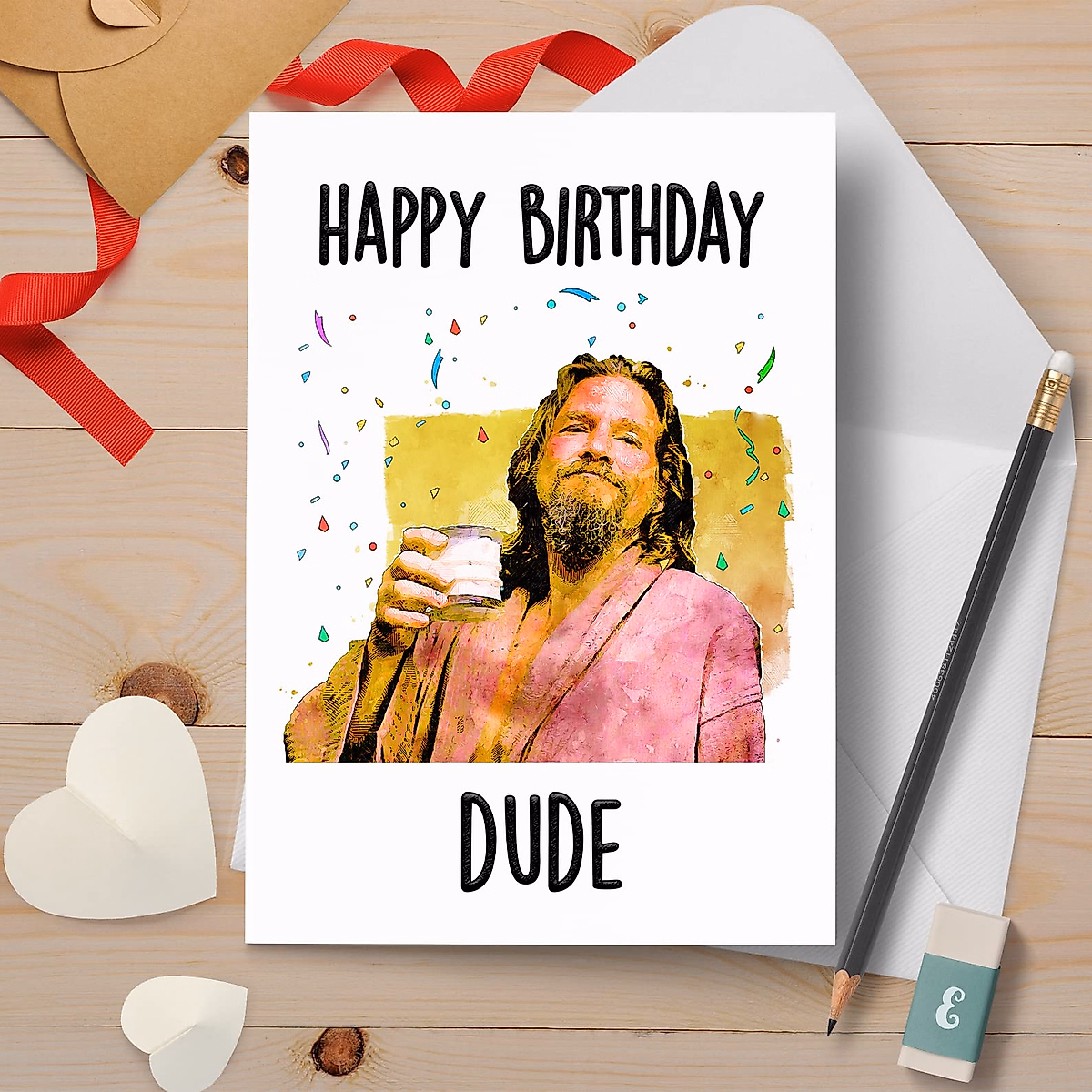 The Dude Funny Birthday Card | Happy Birthday Dude | Meme | Card for Bestfriend Girlfriend Brother| Blank Card