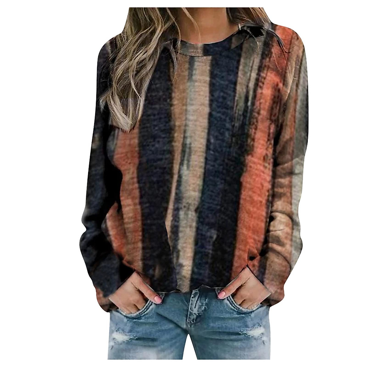 My Orders Womens Crewneck Sweatshirts Vintage Print Long Sleeve Fall Tops Casual Lightweight Workout Tunic Blouses Trendy Holiday Comfy Pullover Shirts 2023 Fashion Ruffle Clothes