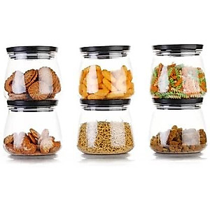 HANS PRODUCT Kitchen Storage Containers/Plastic Container/Masala Box/Plastic Box/Kitchen Set/Storage Box/Storage Containers (pack 6)