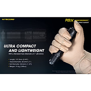 Nitecore P10iX Tactical Flashlight Floodlight, 4000 Lumen LED USB-C Rechargeable Super Bright Compact with LumenTac Organizer