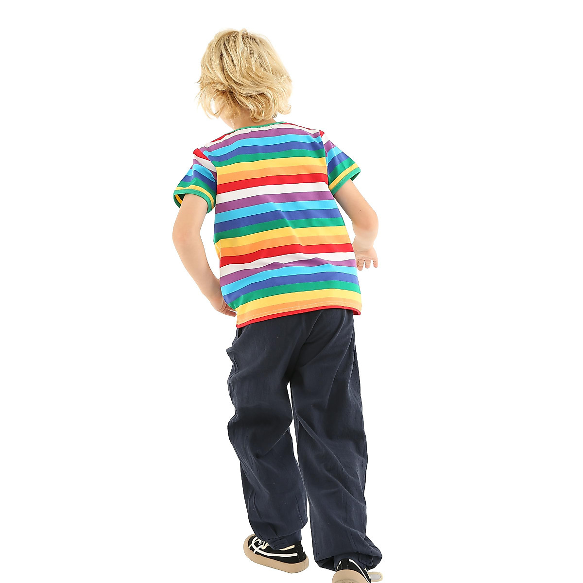 Mud Kingdom Toddler Boys T-Shirts Short Sleeve Rainbow Stripe 24 Months